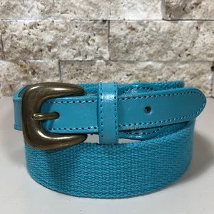 Vintage | Accessories | Vintage Belt S Leather Turquoise Waist Cotton ...